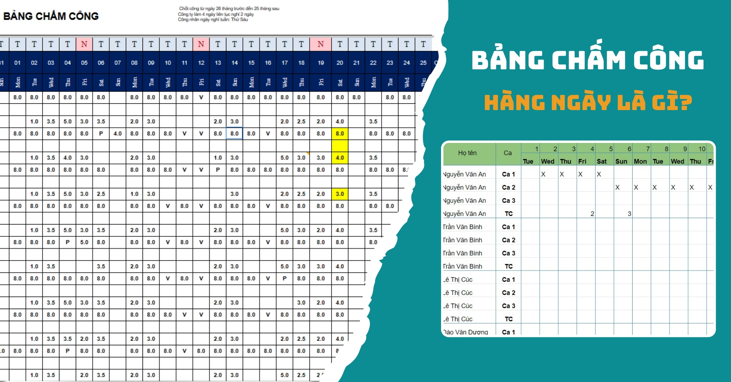 Cách ghi bảng chấm công hàng ngày dành cho doanh nghiệp